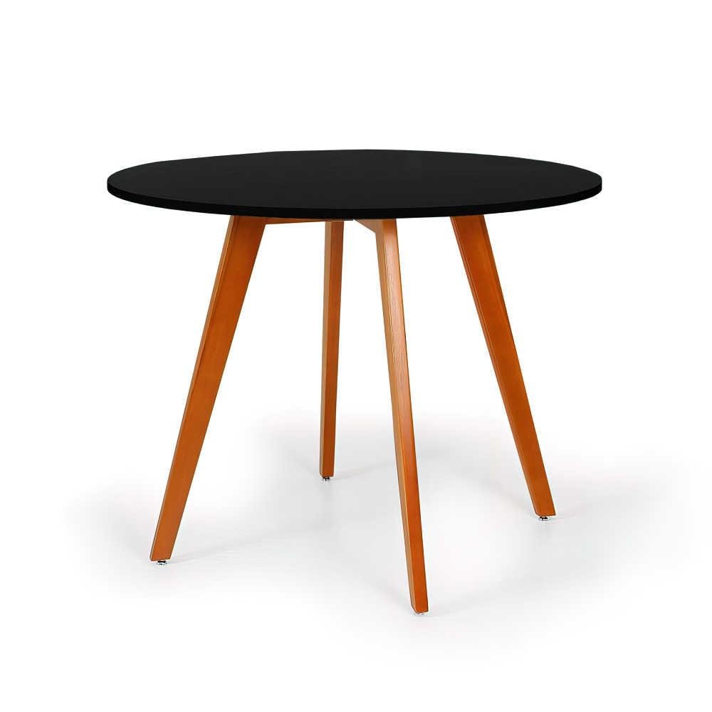 Conjunto Mesa De Jantar Laura 100cm Preta Com 4 Cadeiras Eames Eiffel