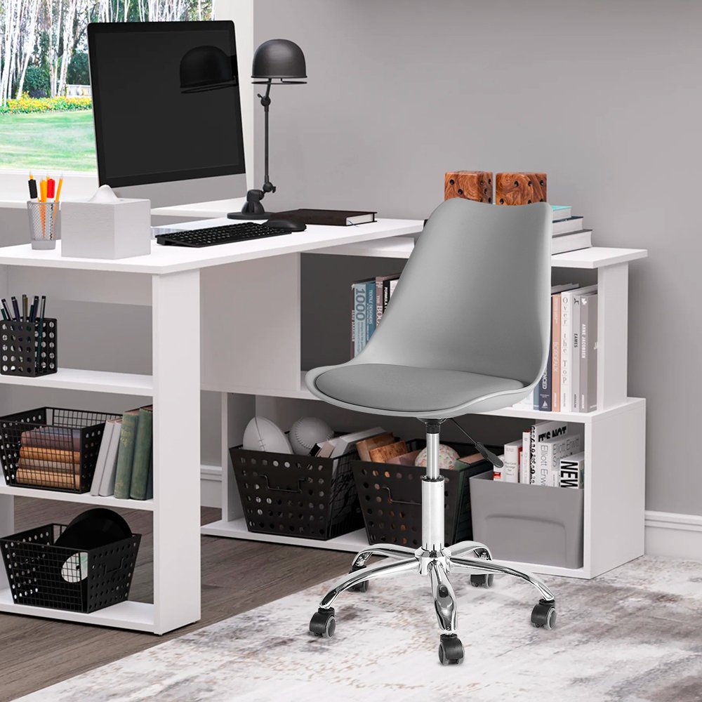 Cadeira Eiffel Office Base Giratória Cinza Cadeira Eiffel Office Base Giratória Cinza