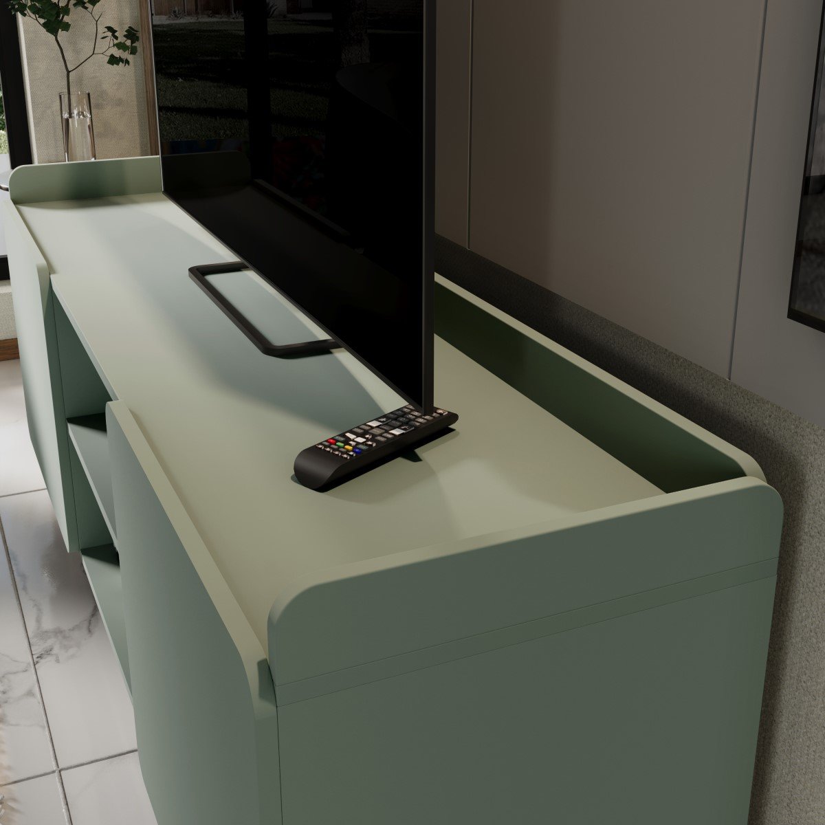 Rack para TV até 65'' com 2 Portas 150cm John Verde
